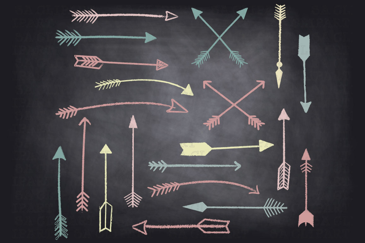 Chalkboard Hand Draw Arrow ClipArt, an Illustration by SA ClipArt