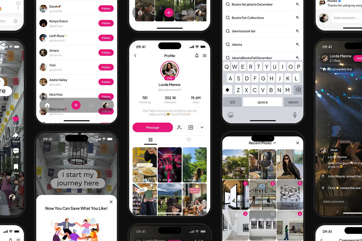 Flick - Social Media UI KIT, a Device Mockup by Odama