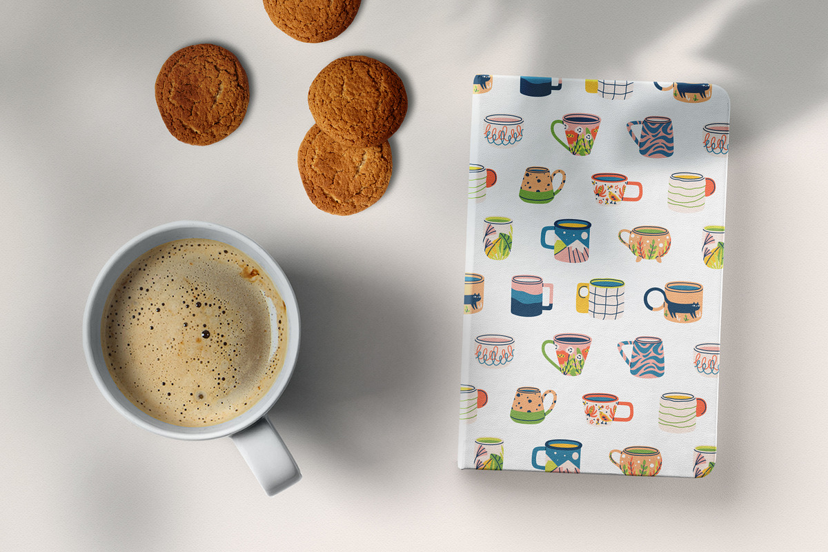 Modern cups seamless patterns, a Pattern Graphic by Good Studio