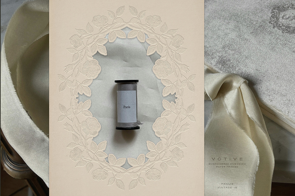 Embroidered Embossed Paper Frames, a Texture Graphic by alonahaidash
