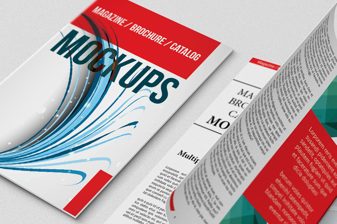 Magazine / Catalogs Mockups, a Print Template by Kongkow
