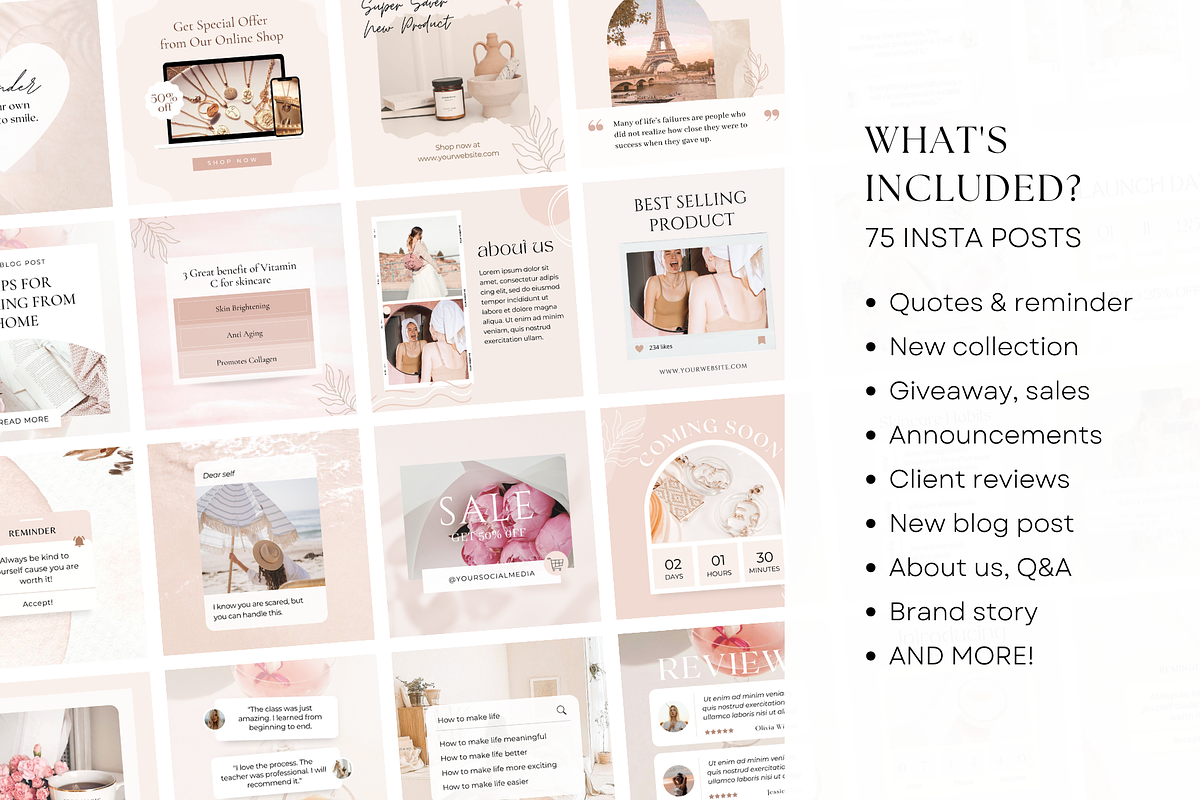 Pink Instagram Post Template, a Social Media Template by ShopRShop