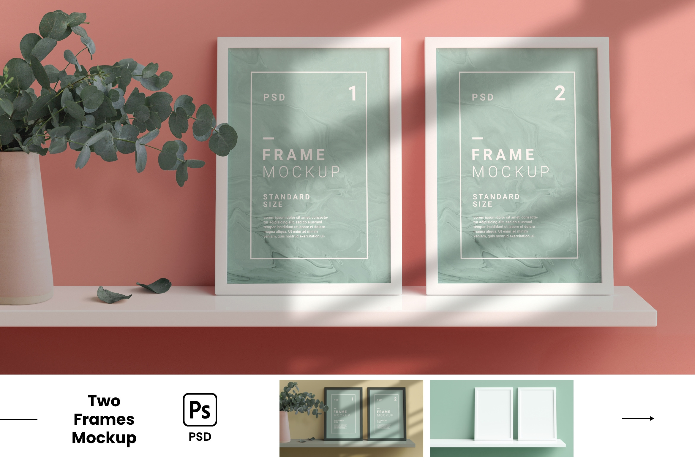 Two Vertical Frames Mockup, a Household Mockup by TandemStock