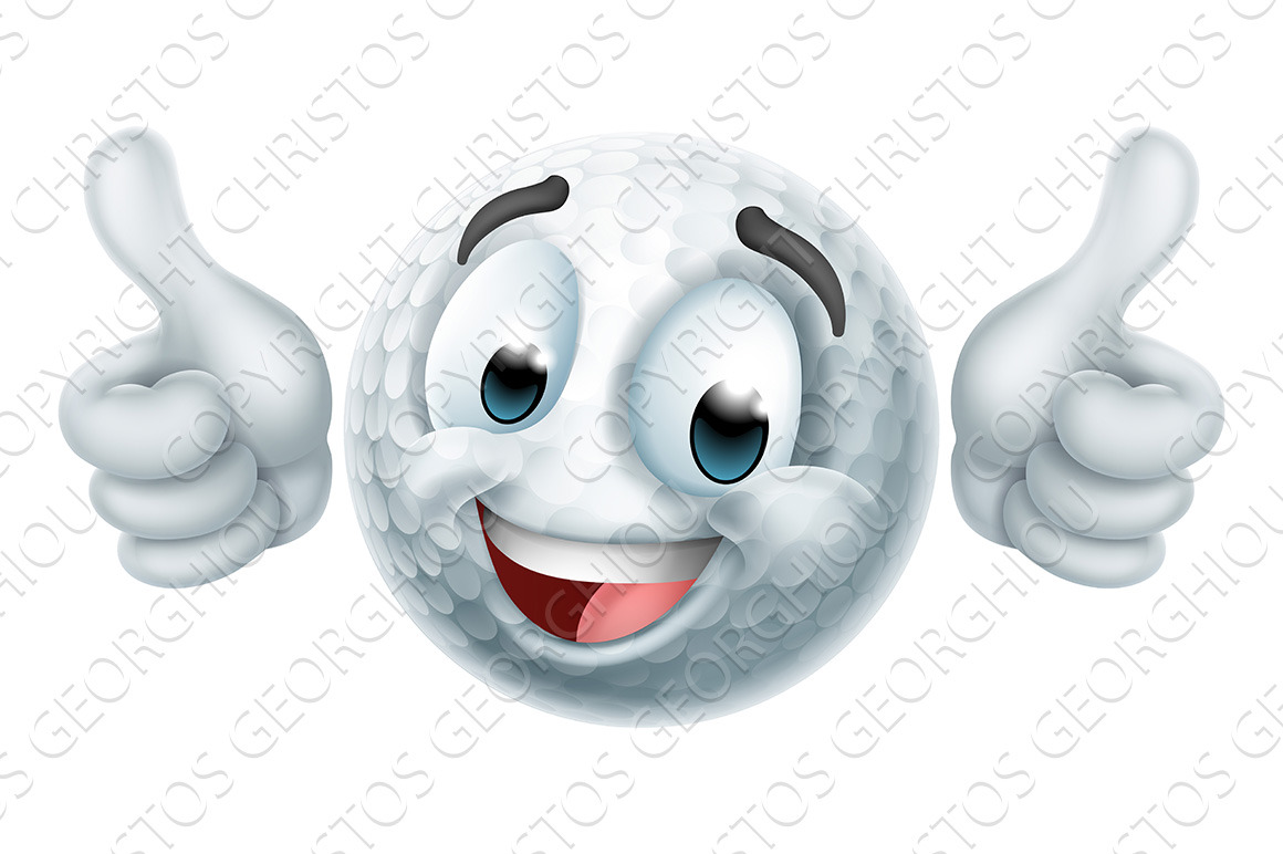 Golf Ball Emoticon Face Emoji, a Person Illustration by Christos Georghiou