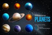 Sale! Planets Realistic Set, a Decorative Illustration by Macrovector