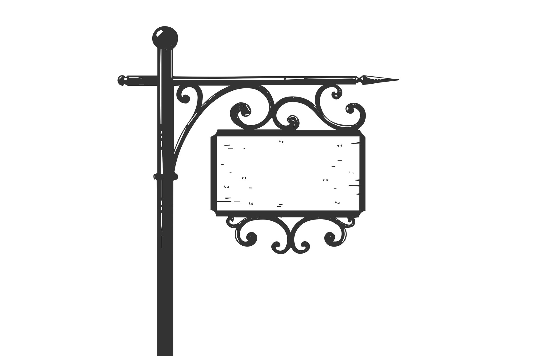 Old urban road signpost engraving vector, an Object Graphic by AlexArt