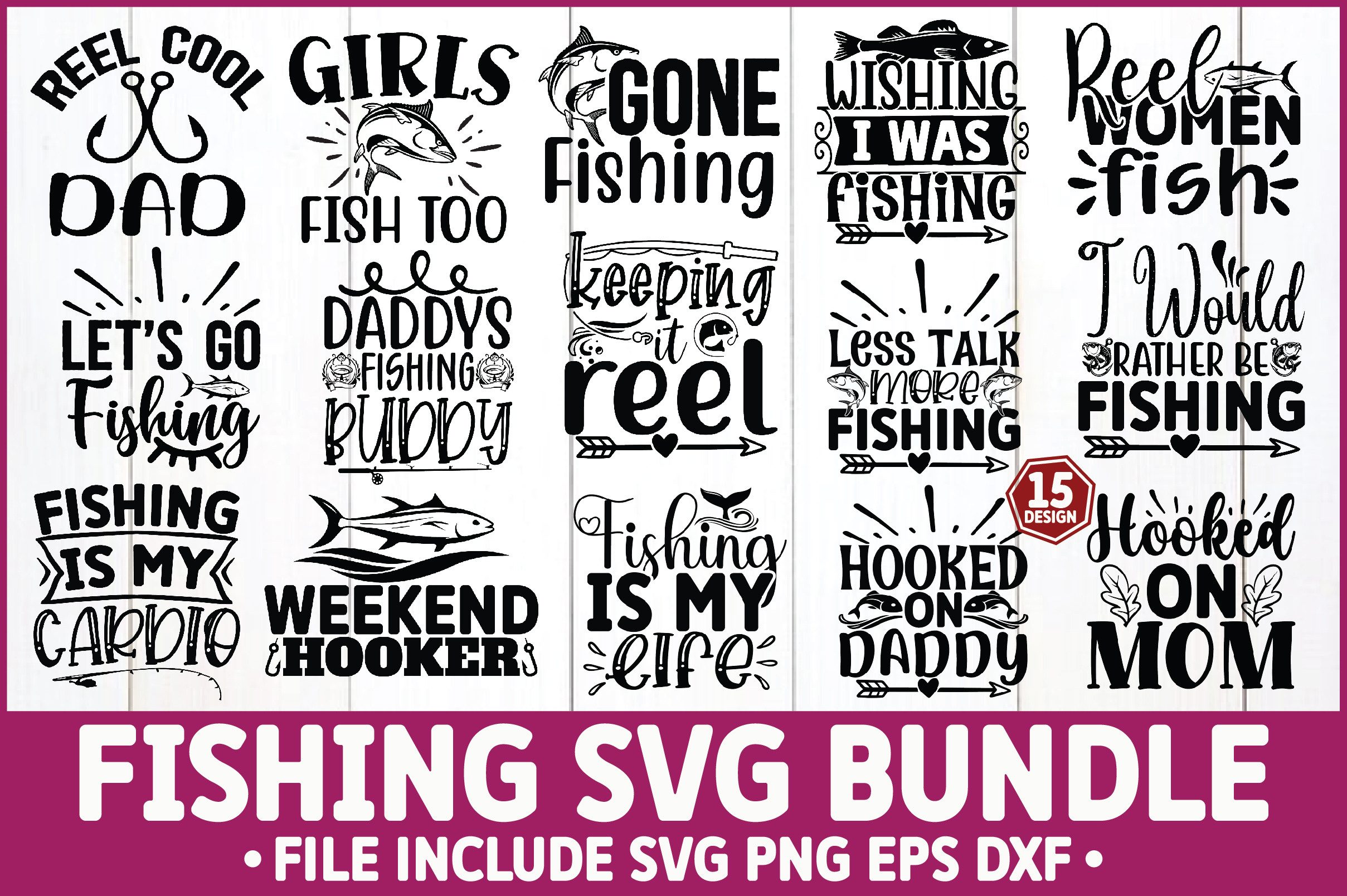 Fishing SVG Bundle, a Graphic by crafthome