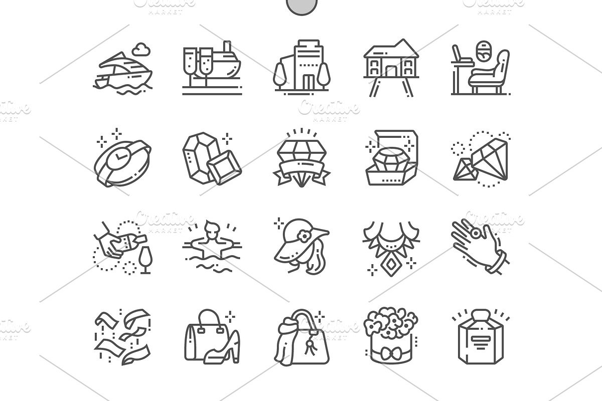 Luxury Line Icons, an Outline Icon by Palau | Creative Market