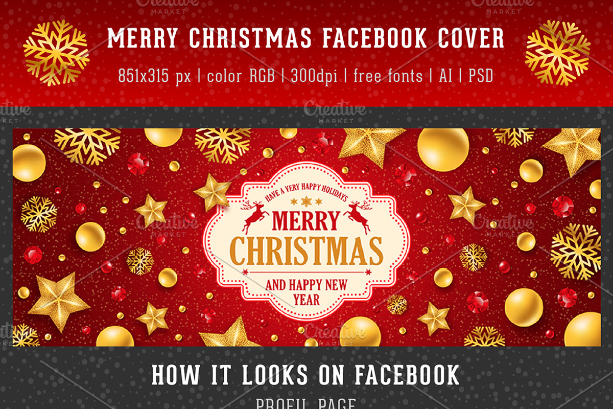 Christmas Facebook Timeline Cover, a Social Media Template by Vector beauty
