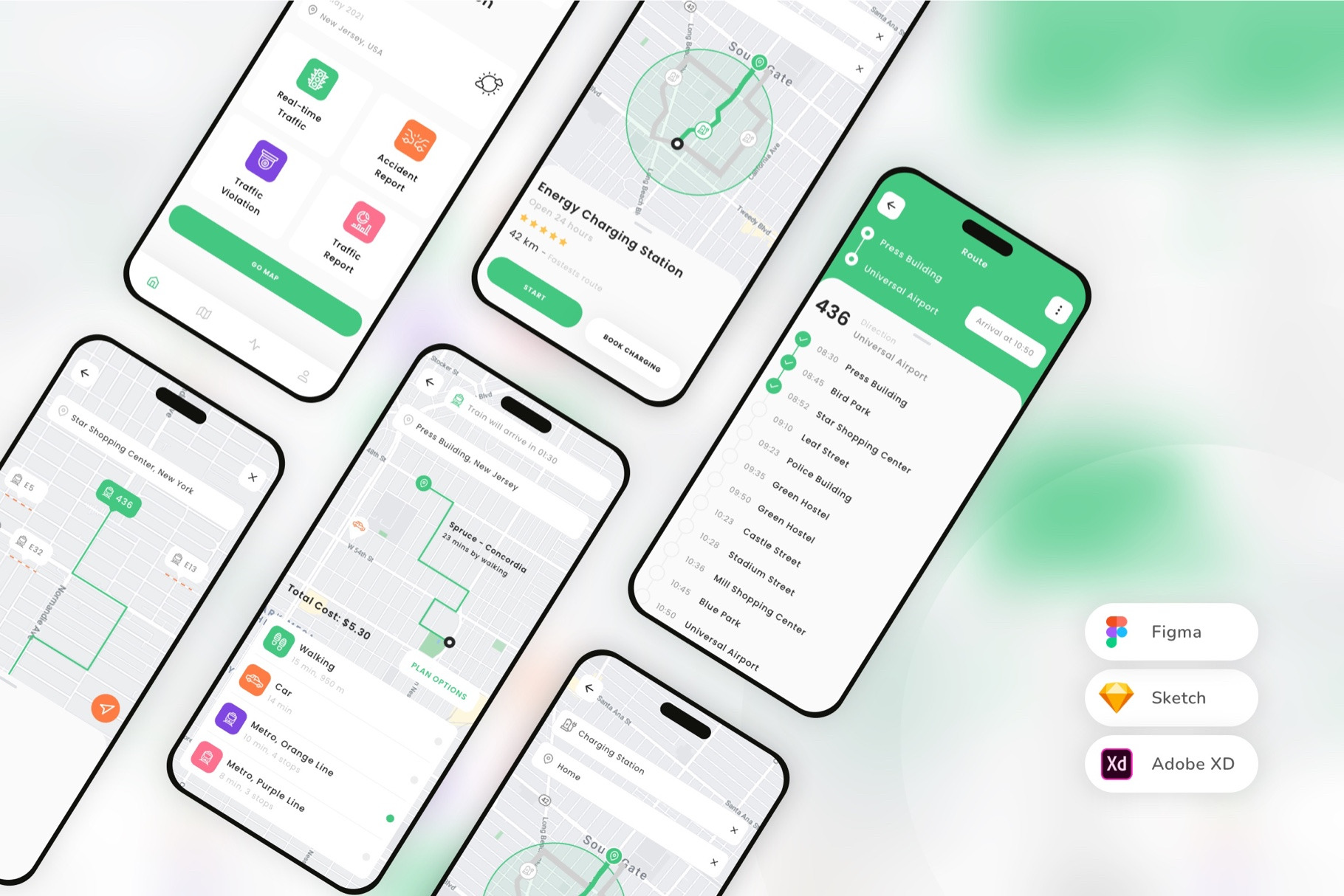Traffic & Navigation App UI Kit, an UI Kit Template by uicube