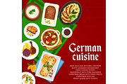 German cuisine menu cover page, a Food Illustration by Vector Tradition