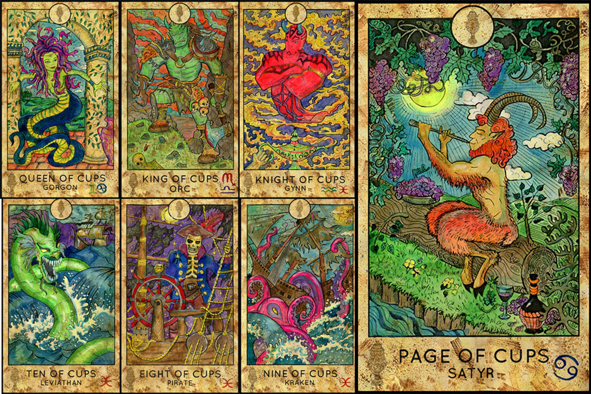 Fantasy World Tarot/full deck, a Decorative Illustration by Samiramay