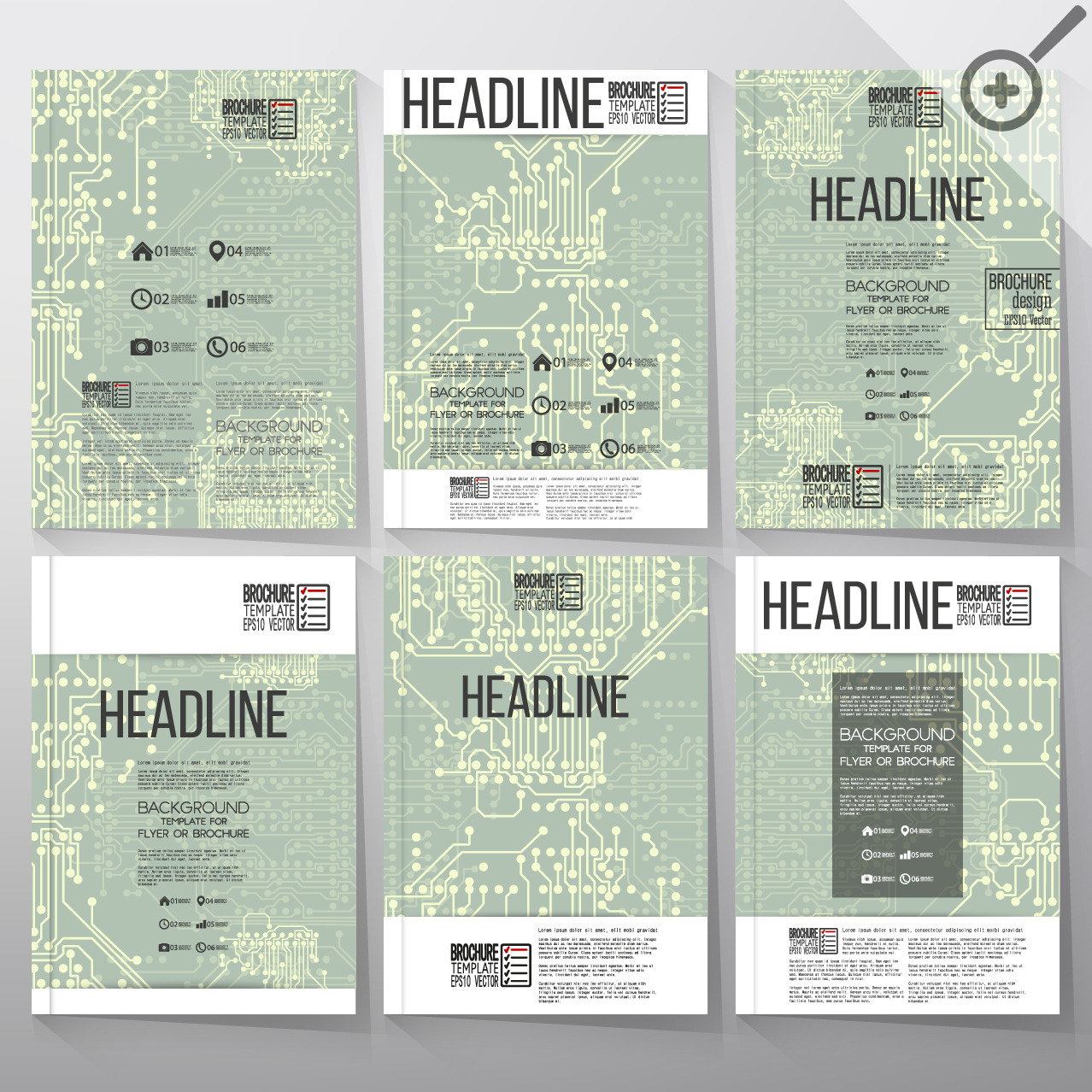 Brochure with technical backgrounds, a Technology Illustration by ...