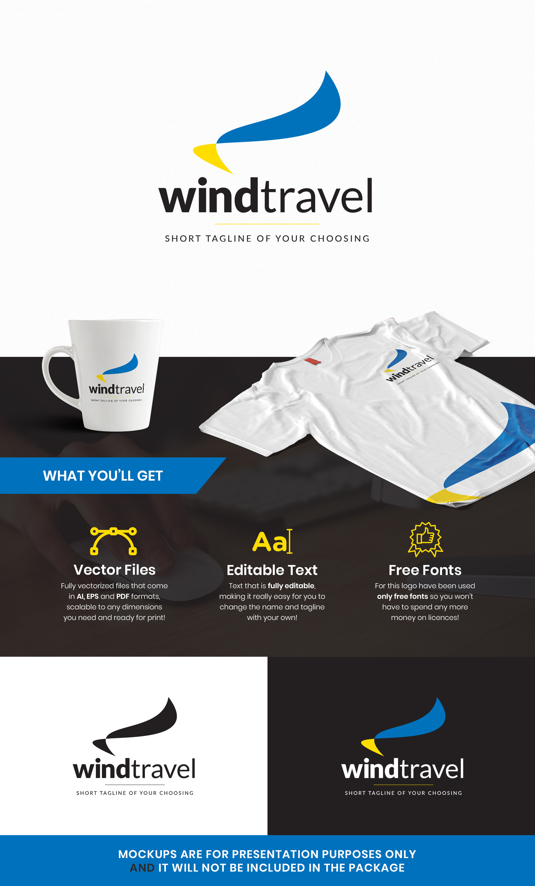 Wind Travel - a Travel Agency Logo, a Branding & Logo Template by ...