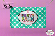 Party Posters and Banners MockUp, a Cups & Container Mockup by INCDesign