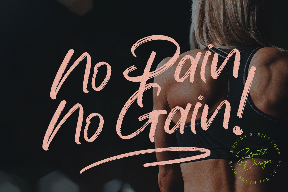 Modern Script with brushed ink texture | Creative Market