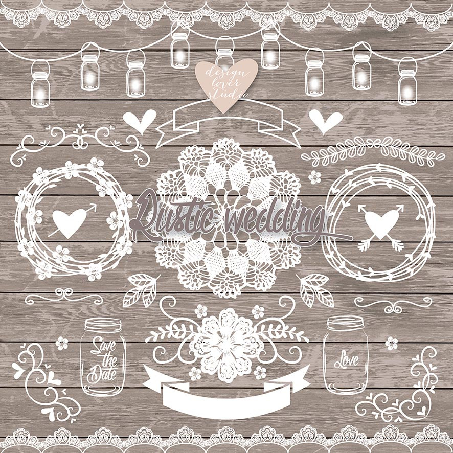 VECTOR Rustic Wedding Elements, an Illustration by designloverstudio