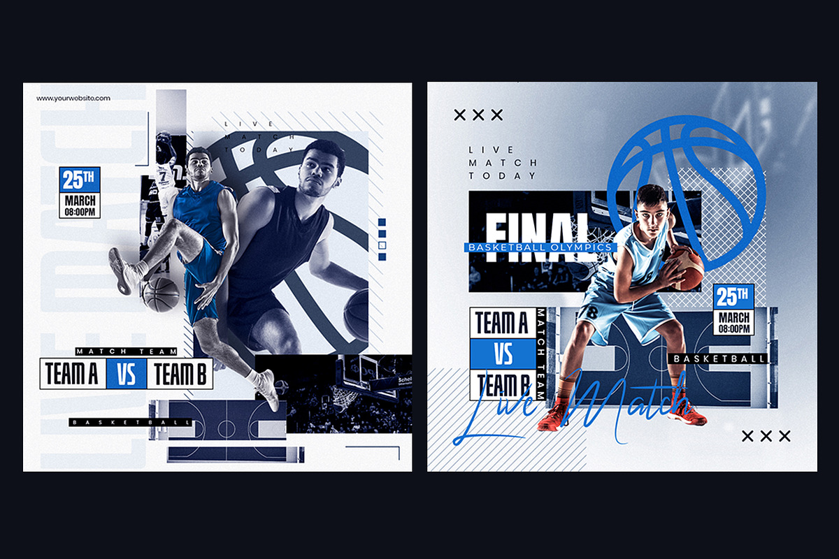 Bundle 5 Basketball Post Templates