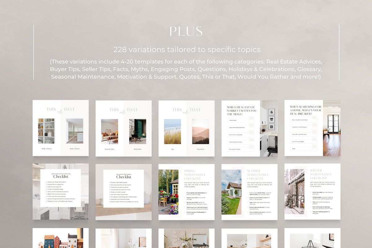 400 Real Estate Post Templates, a Social Media Template by EstateElements