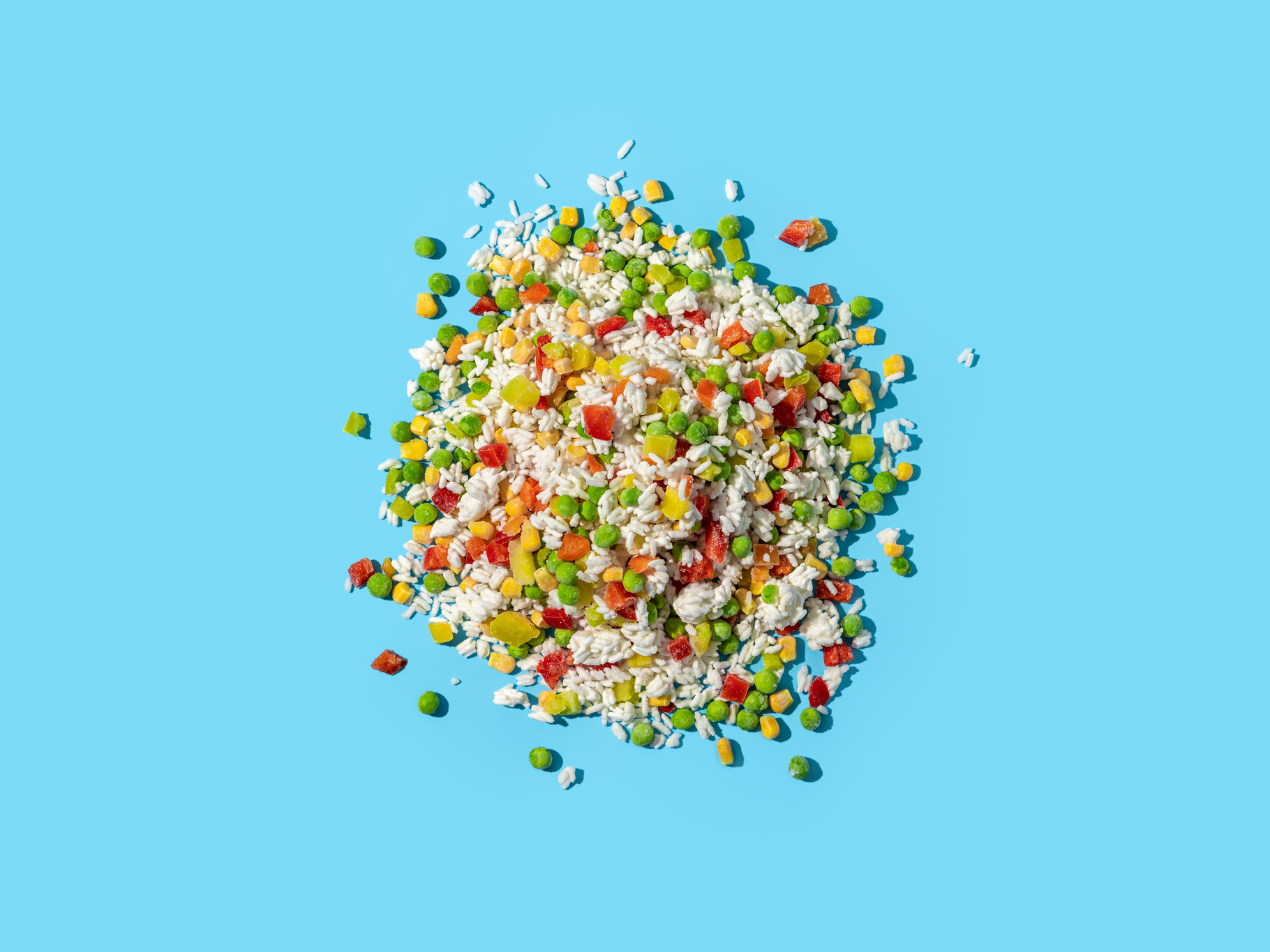 Frozen vegetables assorted on blue featuring frozen vegetables, frozen ...