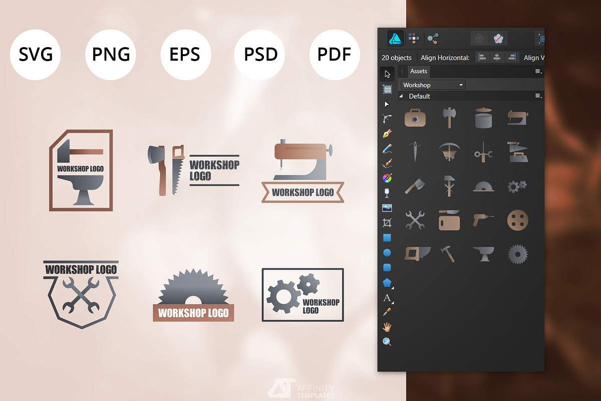 Workshop tools logo elements, a Branding & Logo Template by Affinity ...