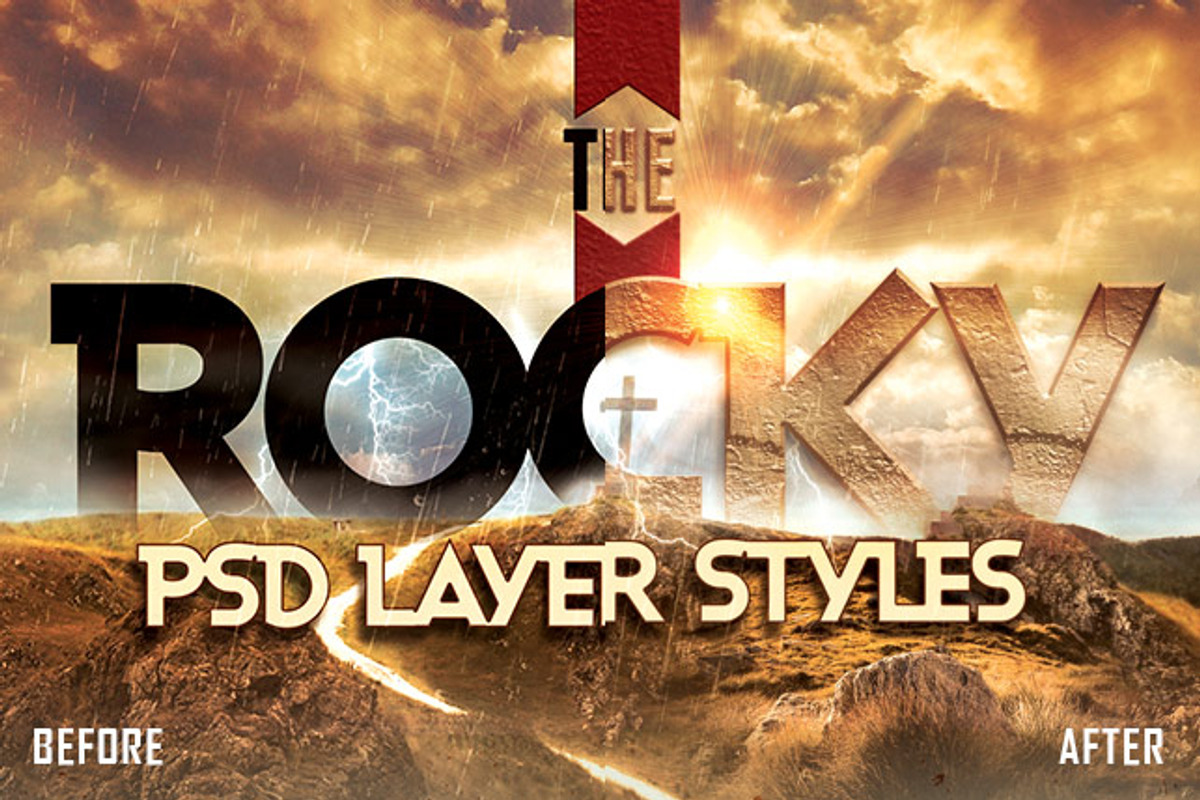 Rock Photoshop Layer Styles, a Layer Style Add-On by Godserv Designs