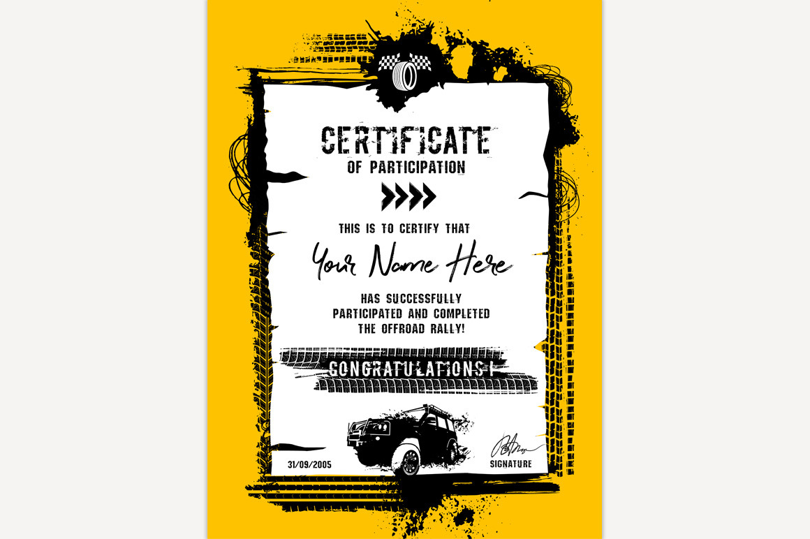 Grunge Offroad Certificate, a Decorative Illustration by Anna's Shop ...