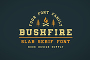 Bushfire - 4 Font Family, a Slab Serif Font by Greg Nicholls