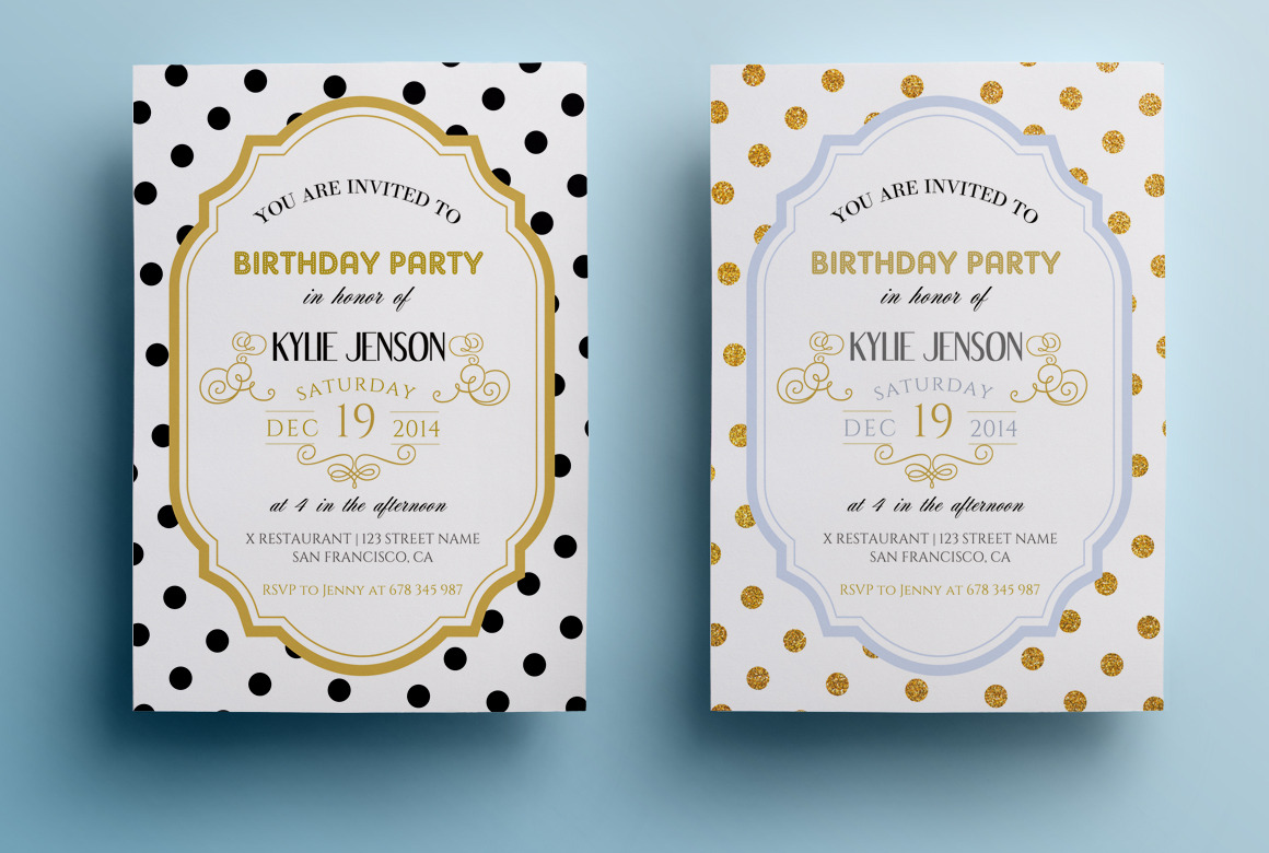 Elegant birthday party invitation II, an Invitation Template by annago