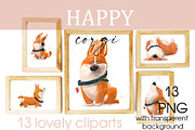 Happy Corgi, an Animal Illustration by Eve Farb