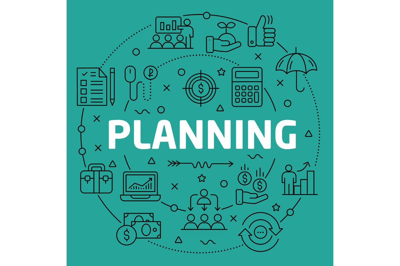 Linear illustration planning, a Presentation Template by ToozDesign