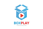 Vector button play and box logo, a Branding & Logo Template by GraphiShop