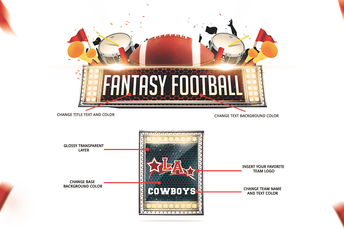 Fantasy Football Game Flyer Template, a Flyer Template by SNIPESCIENTIST