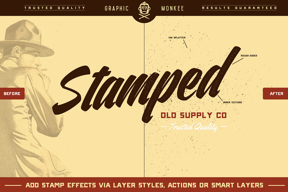 Hand Forged Stamp Effects, a Layer Style Add-On by Nathan Brown