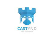 Vector castle and hands logo, a Branding & Logo Template by GraphiShop