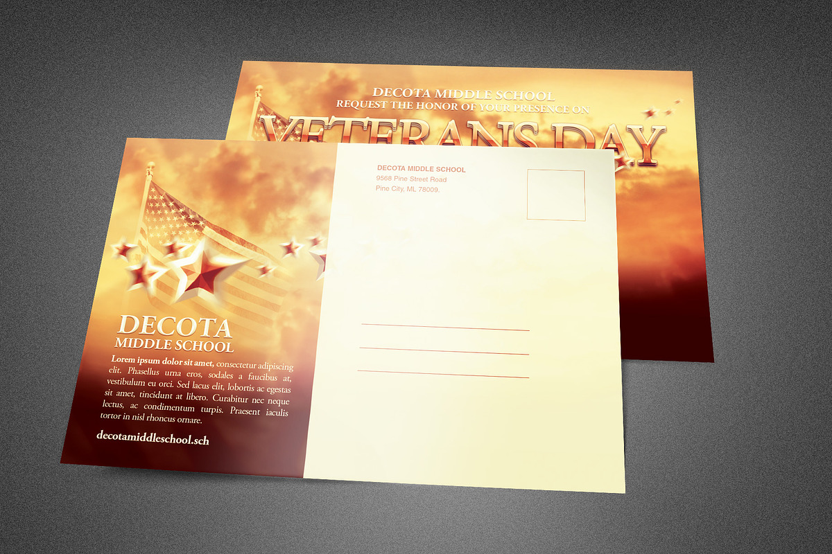 Veterans Day Postcard Template, a Card Template by loswl | Creative Market
