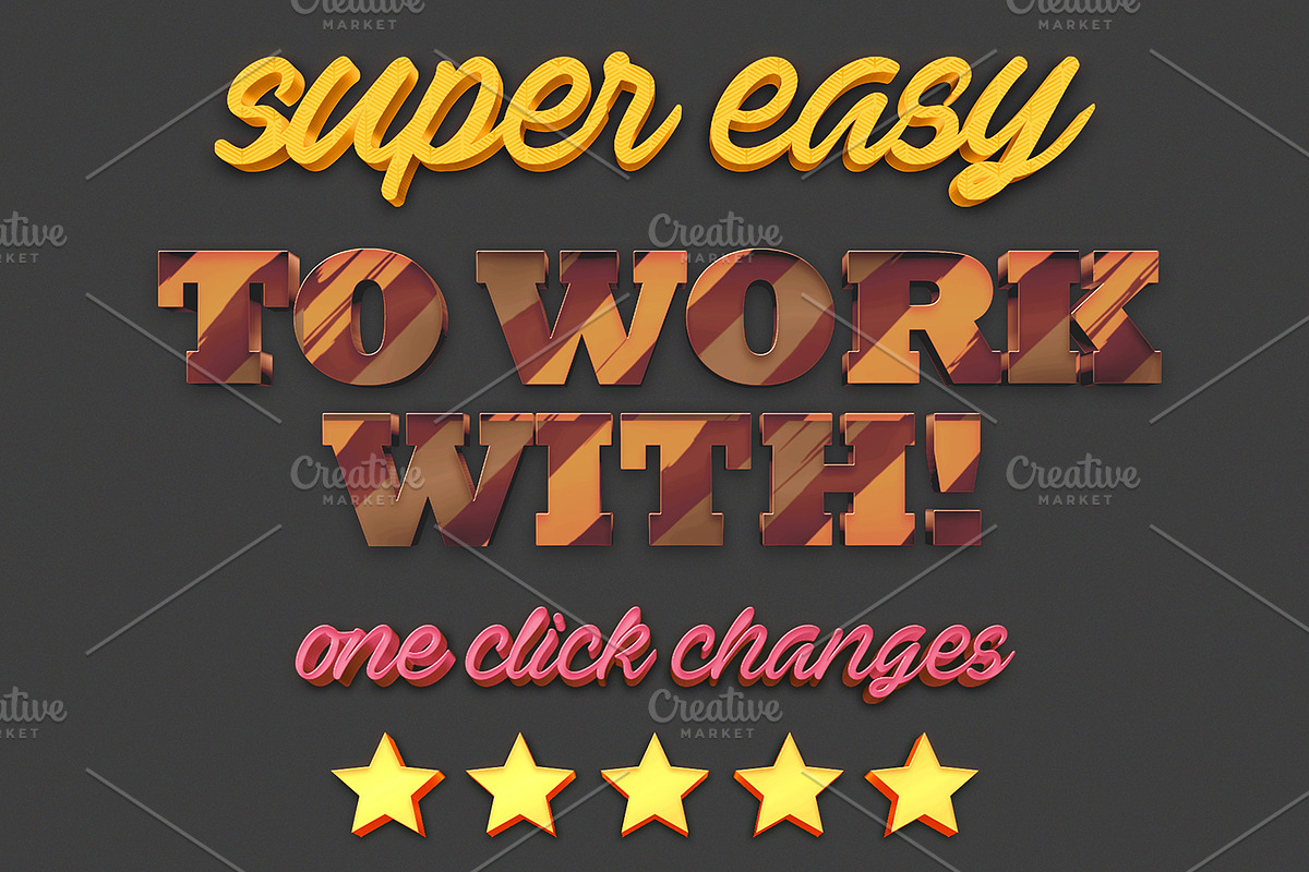 Mega Bundle 250+ 3D Text Styles, a Layer Style Add-On by Tzochko