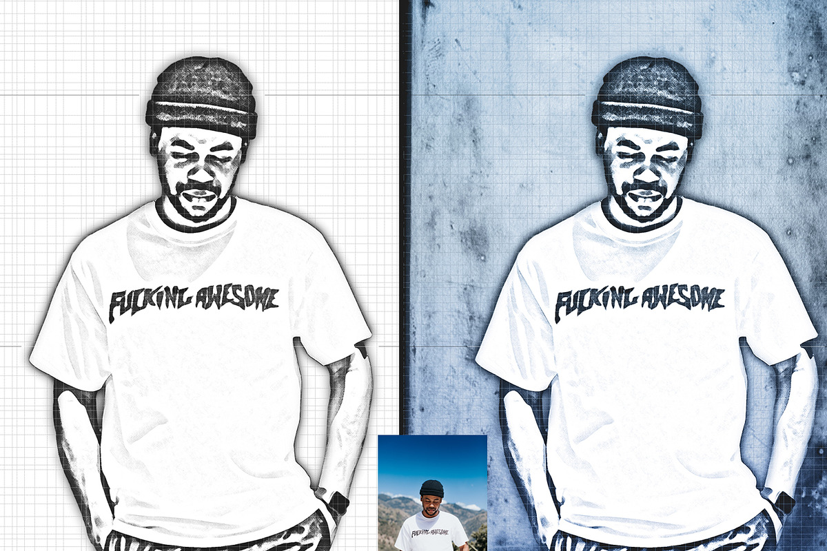 Canvas Sketch Portrait PS Action, an Action Add-On by Studio Retouch ...