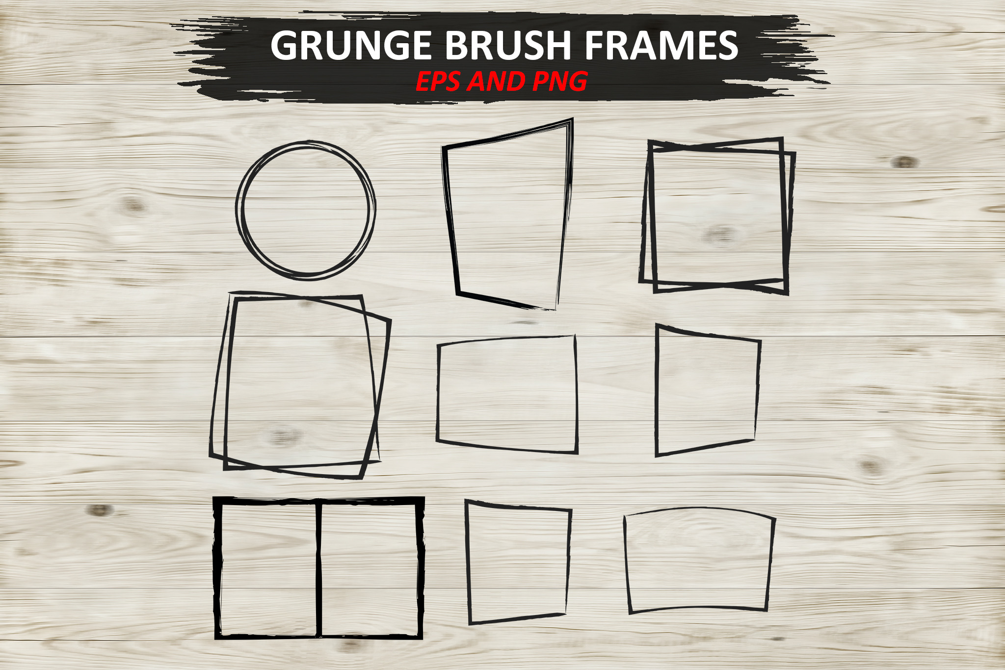 Grunge Brush Frames, a Texture Illustration by GeorgeKhelashvili