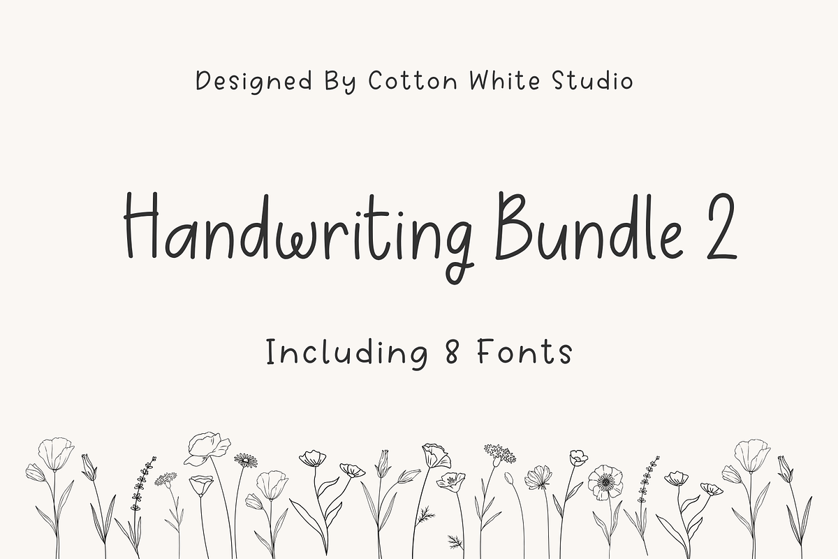 Handwriting Bundle 2, a Handwritten Font by Cotton White Studio