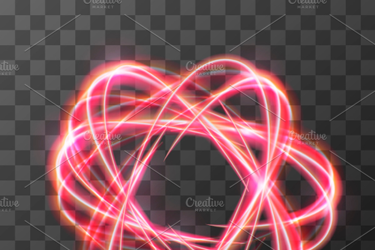 Neon blurry swirl, red trail effect, an Object Graphic by BestPics