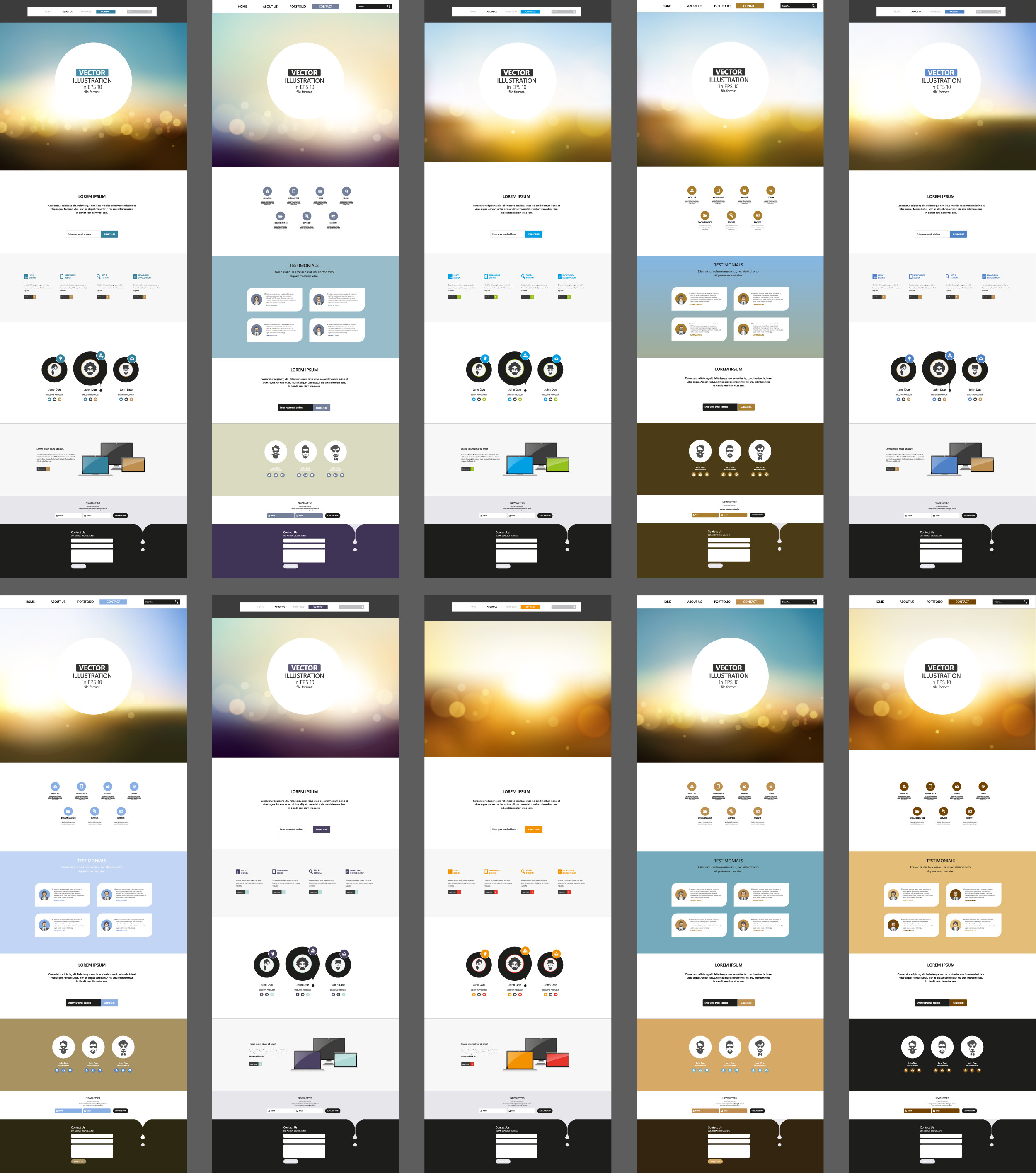 One Page Website Template Set, an UI Kit Template by Droidworker ...