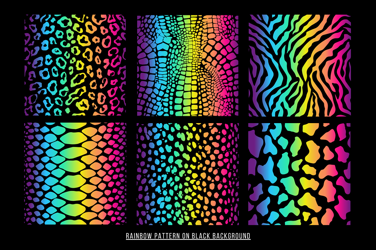 Rainbow Animal Print Digital Paper