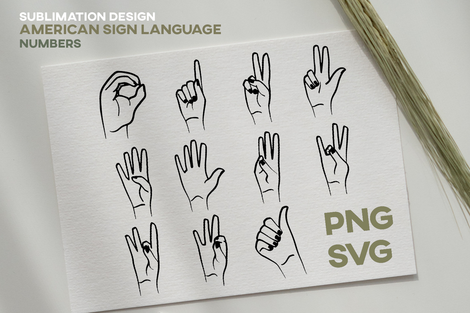 ASL American Sign Language Numbers, an Icon by InkCloudDesign
