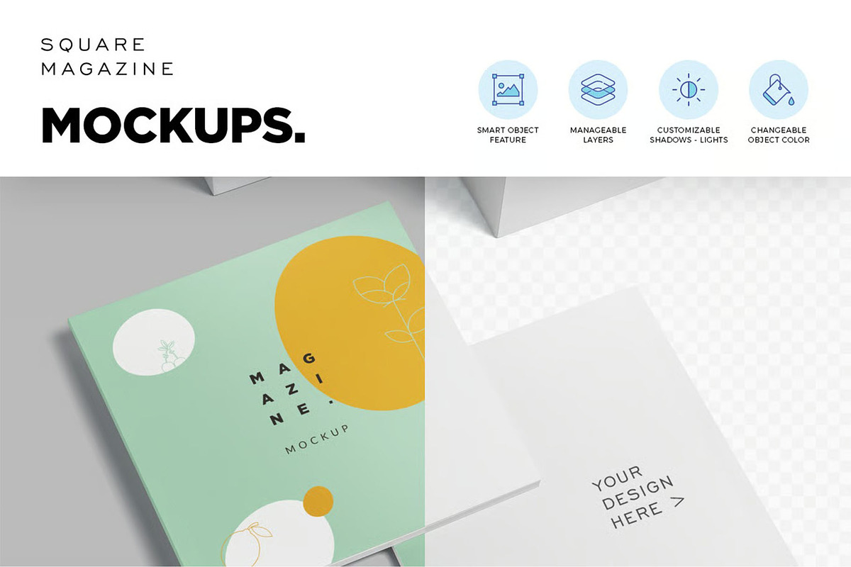 Square Magazine Mockups