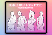 Procreate Female Half Body Poses, a Brush Add-On by SmuffizStudio
