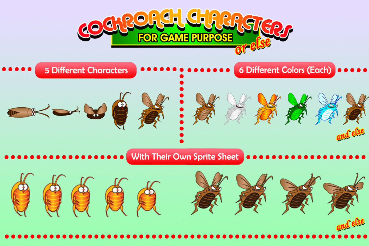 Cockroaches Characters, an Illustration by erkoudesign | Creative Market