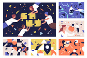 People and geometrical shapes, a Decorative Illustration by Good Studio