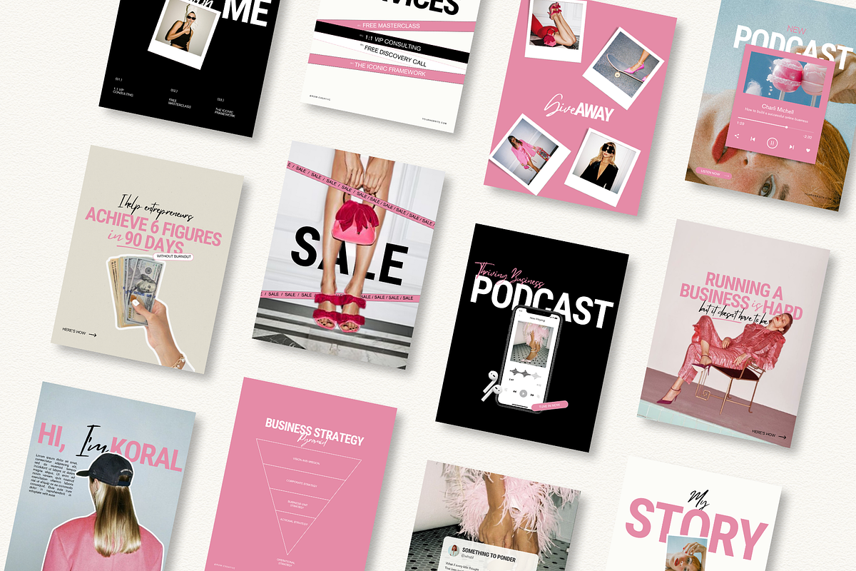 Pink Bold Instagram Template Canva