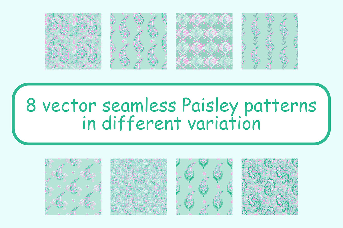 Light Blue Paisley Patterns